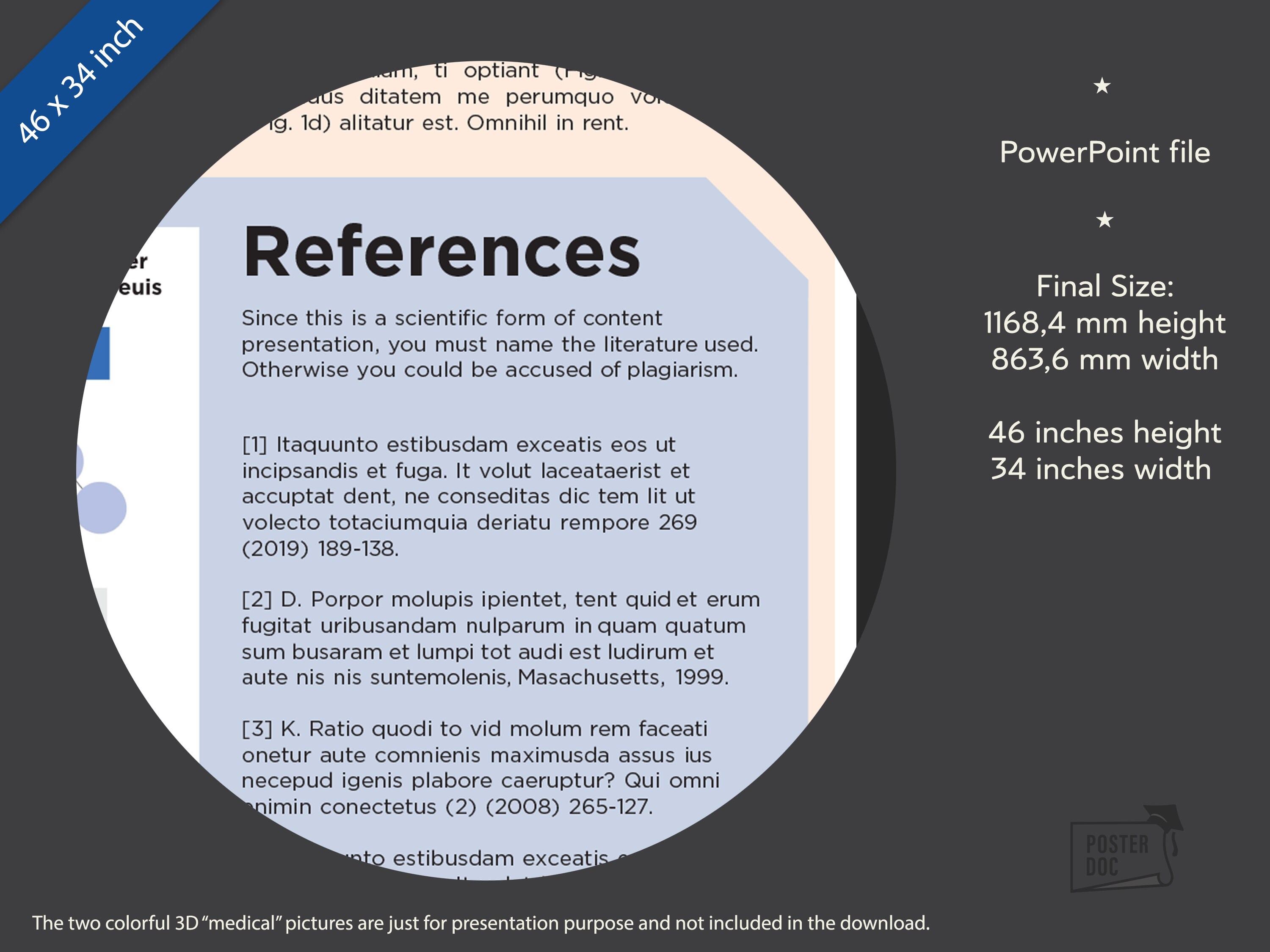Scientific Powerpoint Poster Template - 46 X 34 Inch - Orange/blue - Etsy