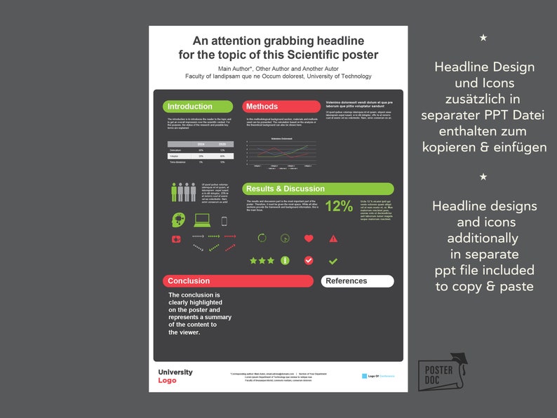 Research Poster Template - Academic Poster - Scientific Poster Template ...