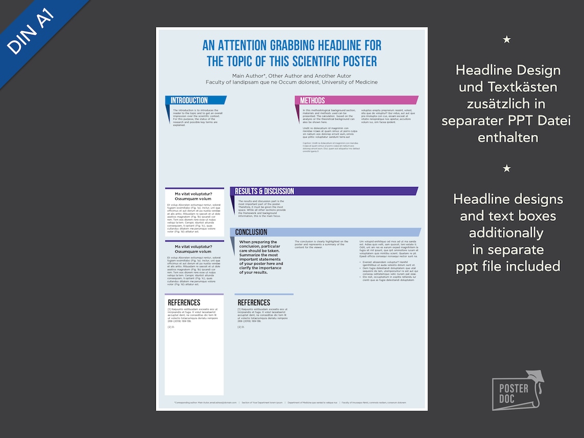Research Poster Powerpoint Template DIN A1 - Academic Poster ...