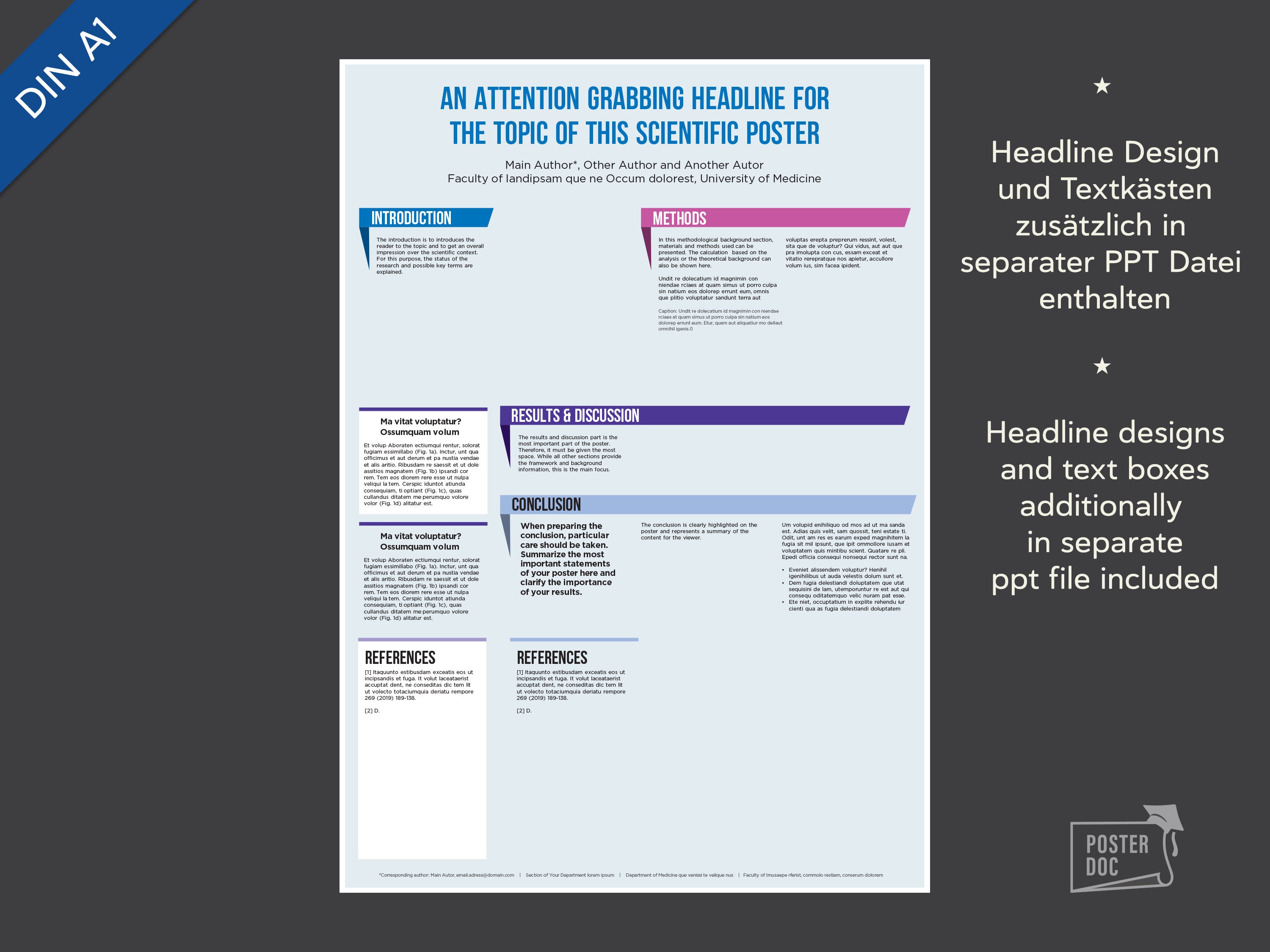 Research Poster Powerpoint Template DIN A1 - Academic Poster ...