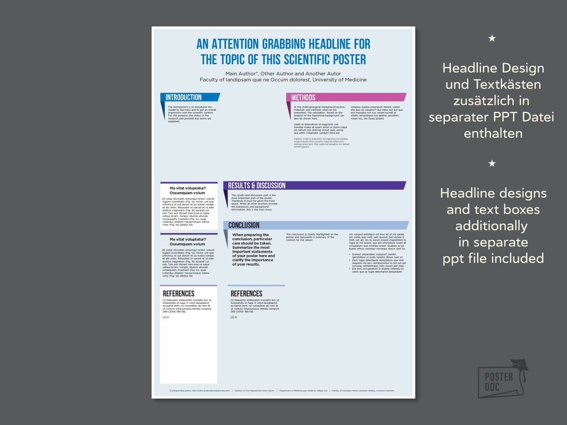 Research Poster Powerpoint Template - Academic Poster - Scientific ...