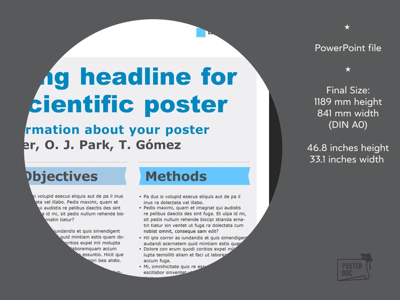 Scientific Poster Powerpoint Template - DIN A0 Portrait Format - Etsy