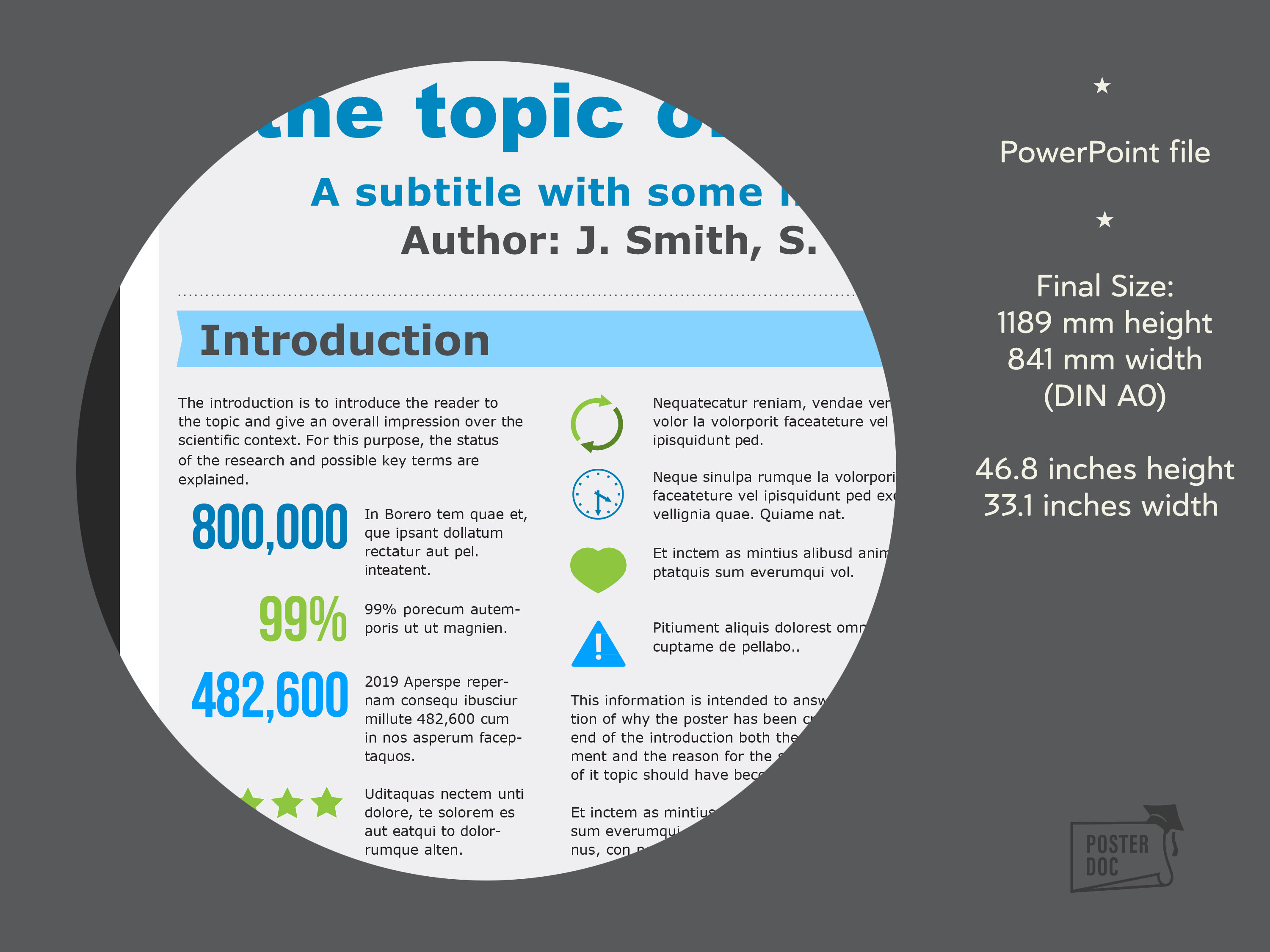 Scientific Poster Powerpoint Template - DIN A0 Portrait Format - Etsy