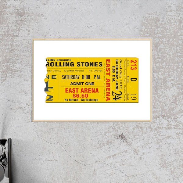 Rolling Stones Ticket Print - Etsy