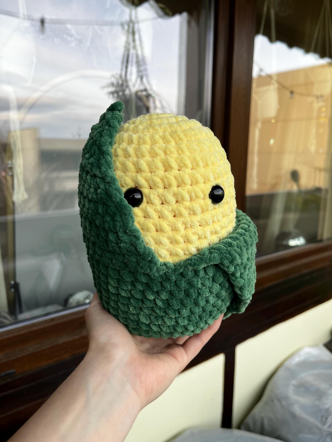 Crochet Corn Plushie | Handmade Amigurumi Corn With Removable Husk Soft ...