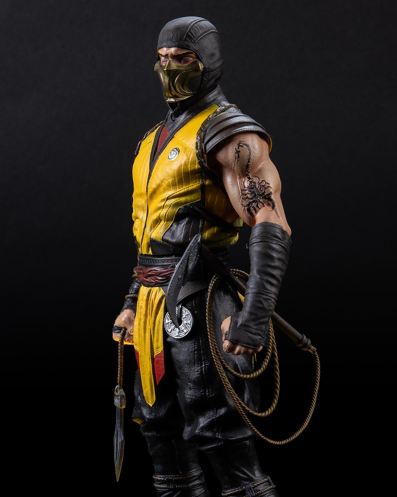 Mortal Kombat Scorpion Figure: Hand-painted 3D Print, 25cm Statue - Etsy