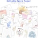 Pretty Printable Note Paper: Editable Stationery Templates (PDF) - Etsy