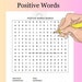 Positive Words Word Search: 15 Printable Pages (PDF Pattern) - Etsy