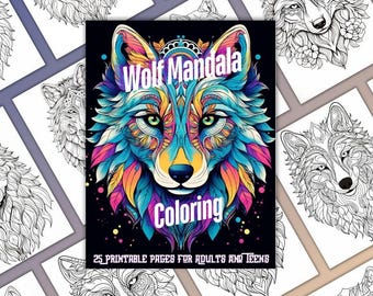 wolf mandala colored