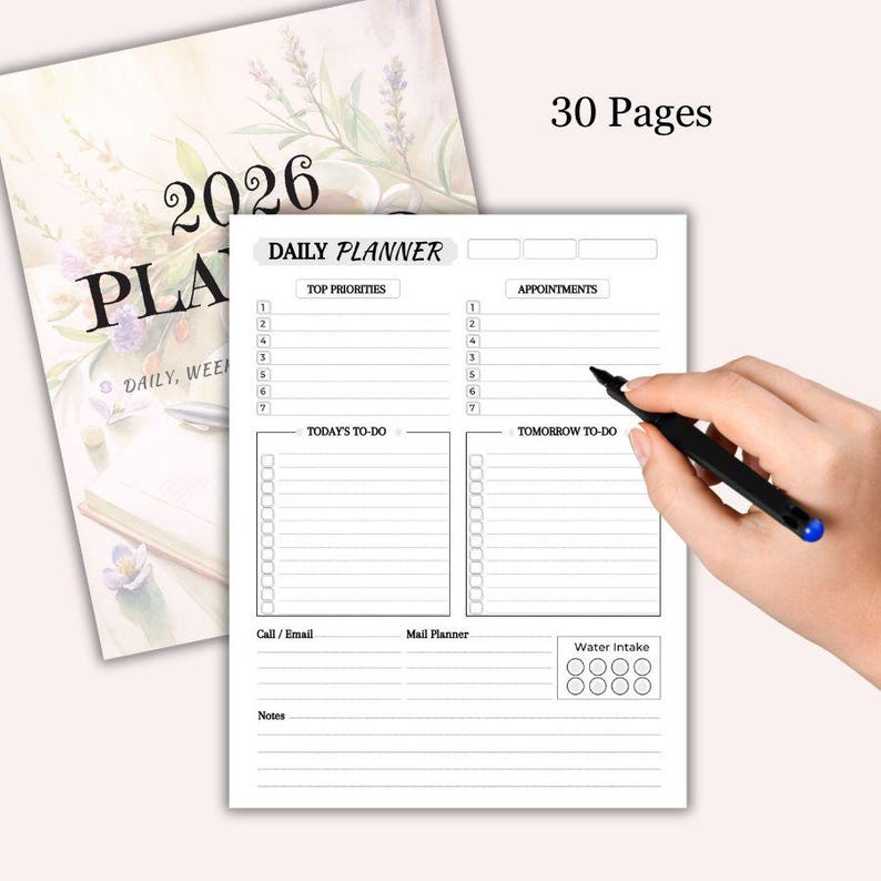 2026 Planner: Daily, Weekly, Monthly Calendar (editable Canva Template ...
