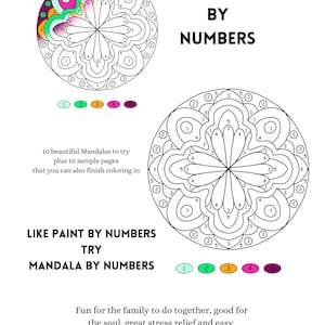 Mandala by Numbers Coloring Pages: Mindful Mandala (PDF Pattern) - Etsy