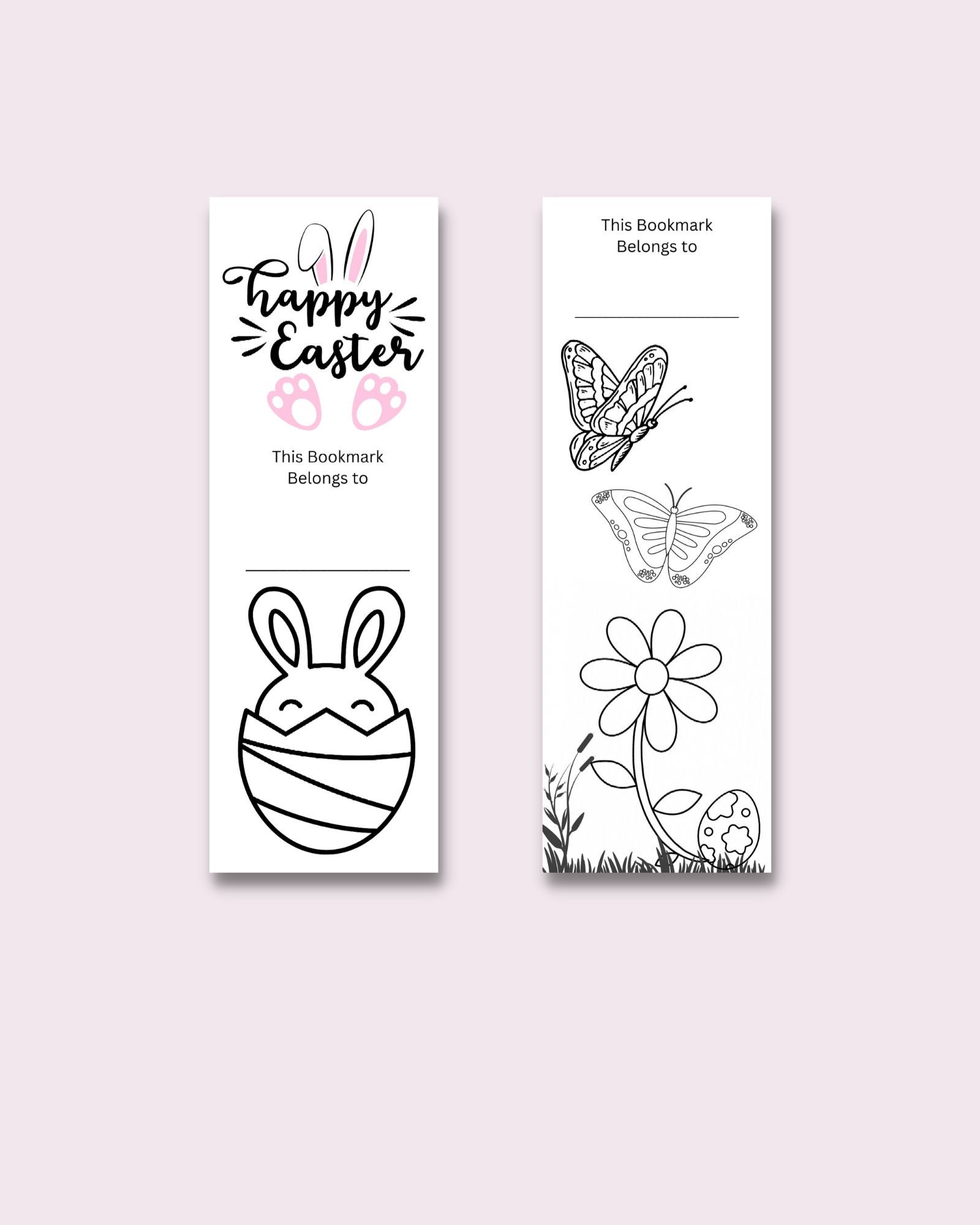 Easter Coloring Pages & Bookmarks, Easter Bunny, Easter Eggs, A4 Size ...