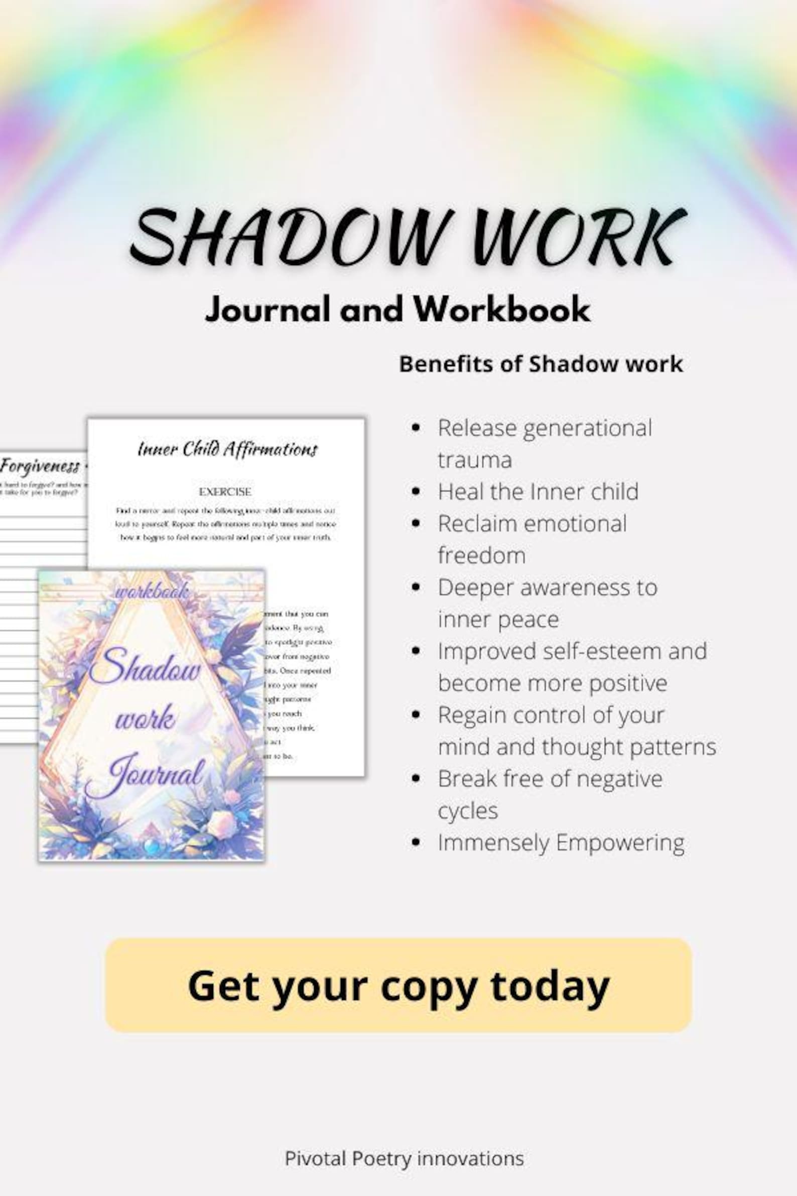 Shadow Work Journal & Workbook: Inner Child Healing (printable PDF ...