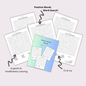 Positive Words Word Search: 15 Printable Pages (PDF Pattern) - Etsy