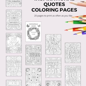 Inspirational Quotes Coloring Pages, Mindfulness Coloring, Inspiring ...