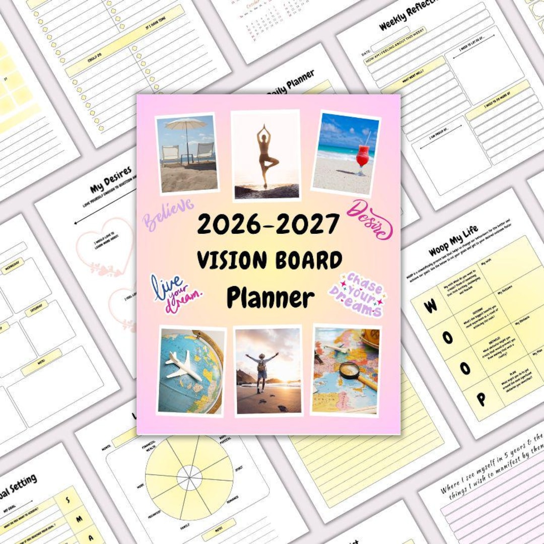 Vision Board Planner: Goal Setting, Visions, Inspirations, Dreams (66 ...
