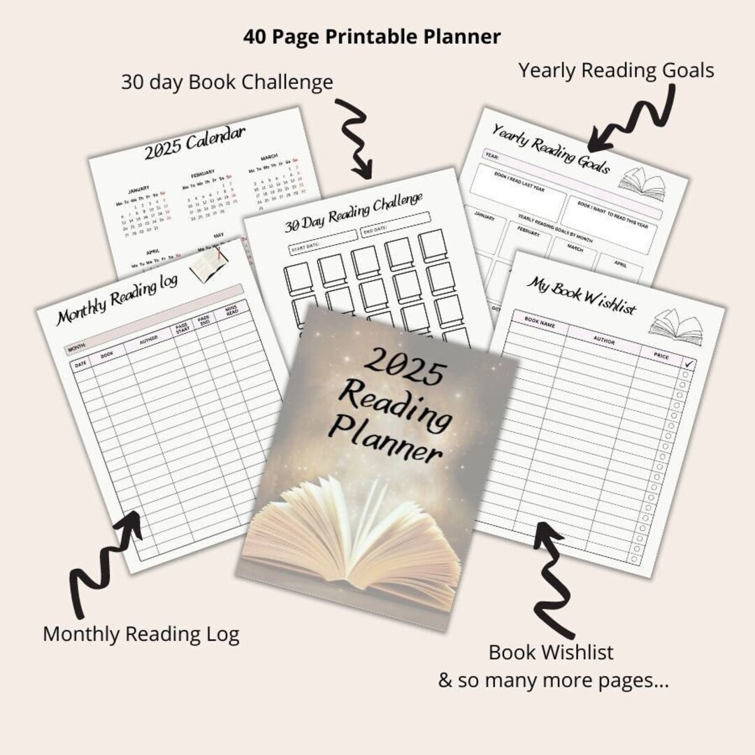 Book Reading Planner, Book Tracker, Reading Journal, Reading Log ...