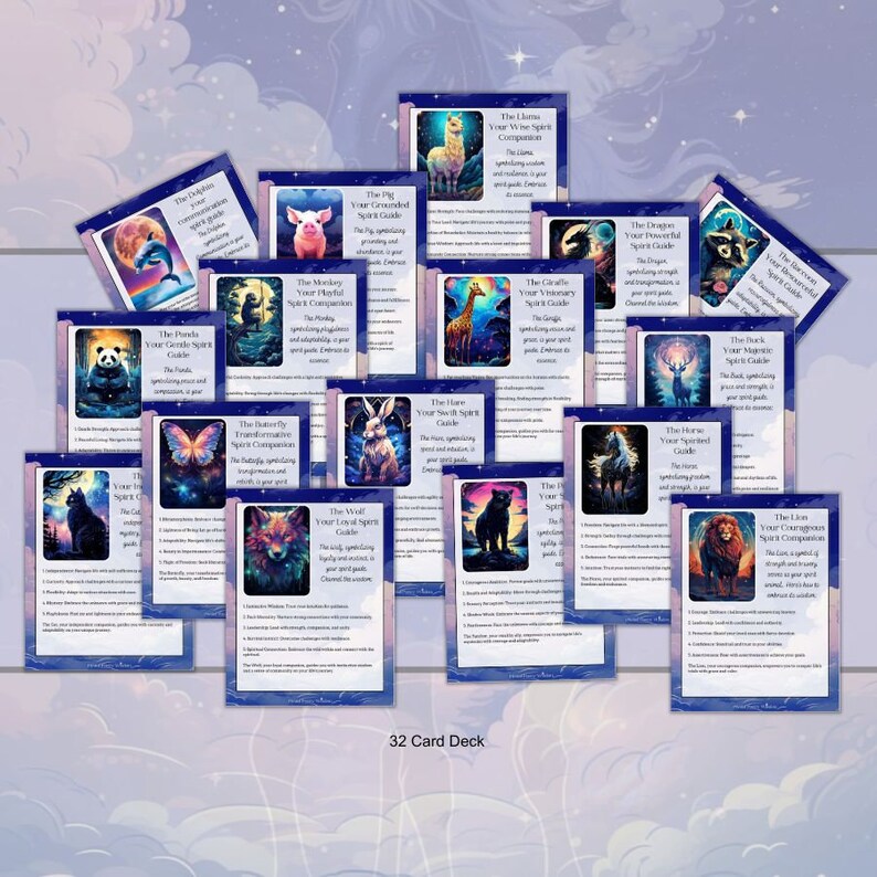 Spirit Animal Guide Deck: 32 Printable Oracle Cards (PDF) - Etsy Australia
