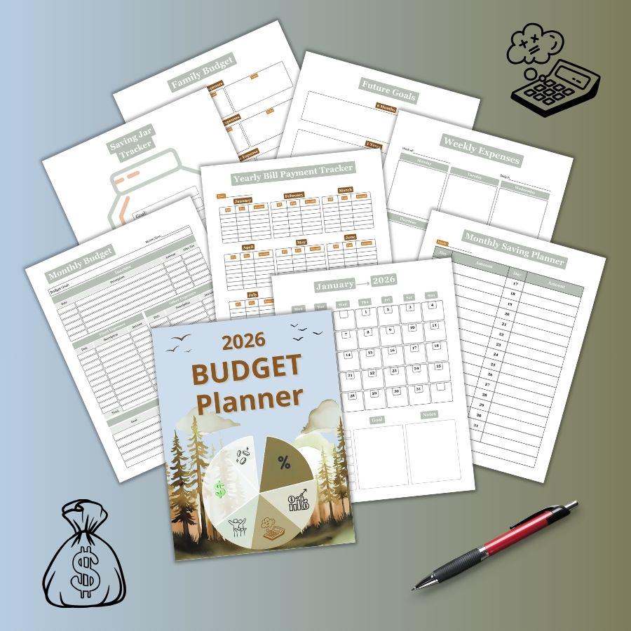 Budget Planner. Printable Financial Organizer. Editable in Canva. 72 ...