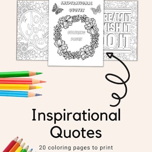 Inspirational Quotes Coloring Pages, Mindfulness Coloring, Inspiring ...