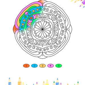 Mandala by Numbers Coloring Pages: Mindful Mandala (PDF Pattern) - Etsy