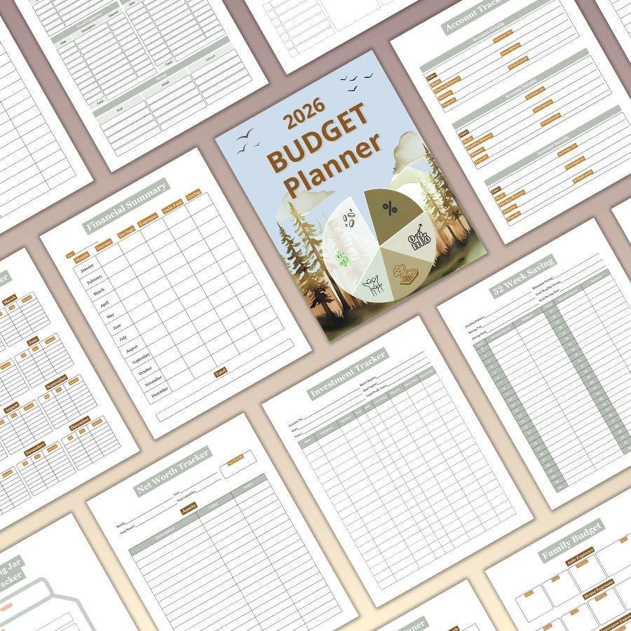 2026 Budget Planner. Printable Financial Organizer. Editable in Canva ...