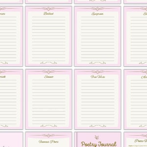 Poetry Journal, Writing Workbook, Poetry Writing Journal, Printable ...