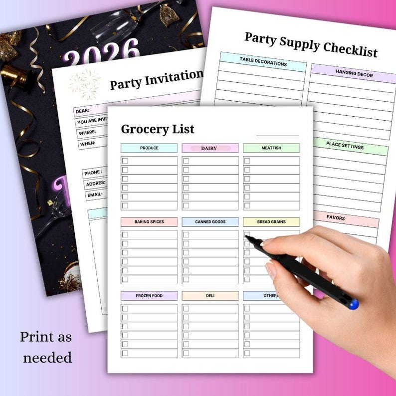 Party and Event Planner: 62-page Printable Organizer With 2026 & 2027 ...