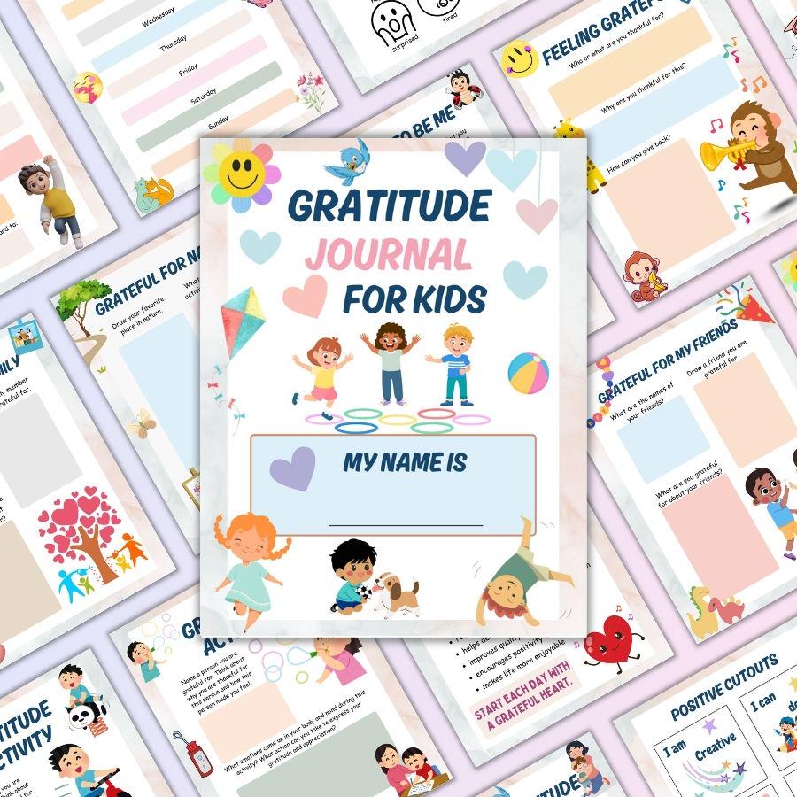 Kids Gratitude Journal: Printable Daily Positive Mindset Diary (PDF ...