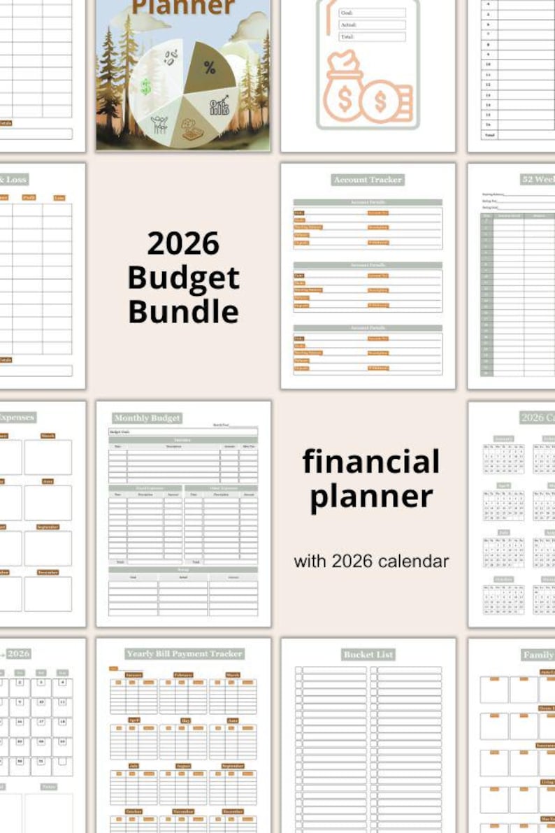 2026 Budget Planner. Printable Financial Organizer. Editable in Canva ...