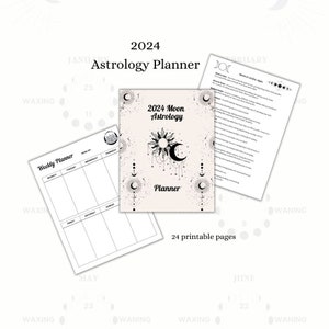 2024 Moon Astrology Planner, 24 Printable Pages, With Candle Magic Tips ...