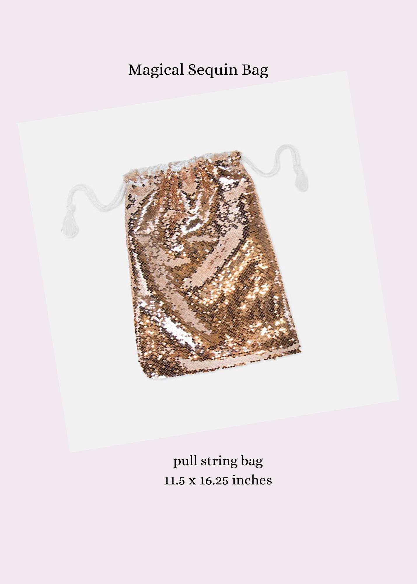 Magical Sequins Reversible Pull String Bag, Magical Gift Bag, Rose Gold ...