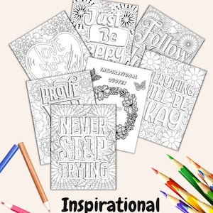 Inspirational Quotes Coloring Pages, Mindfulness Coloring, Inspiring ...