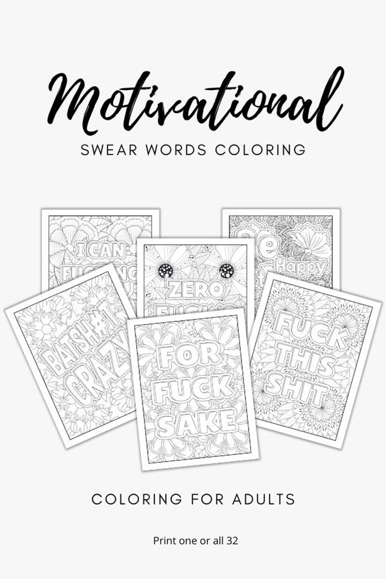 Mindfulness Swear Word Coloring Book: 32 Badass Pages (PDF Download ...