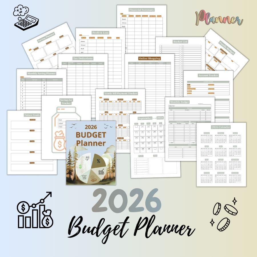 2026 Budget Planner. Printable Financial Organizer. Editable in Canva ...