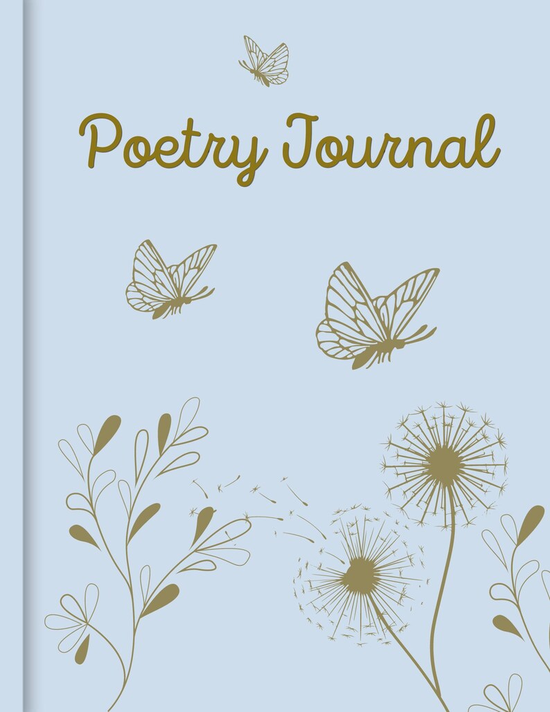 Poetry Writing Journal Workbook, Poetry Journal, 24 Pages, Blue and ...