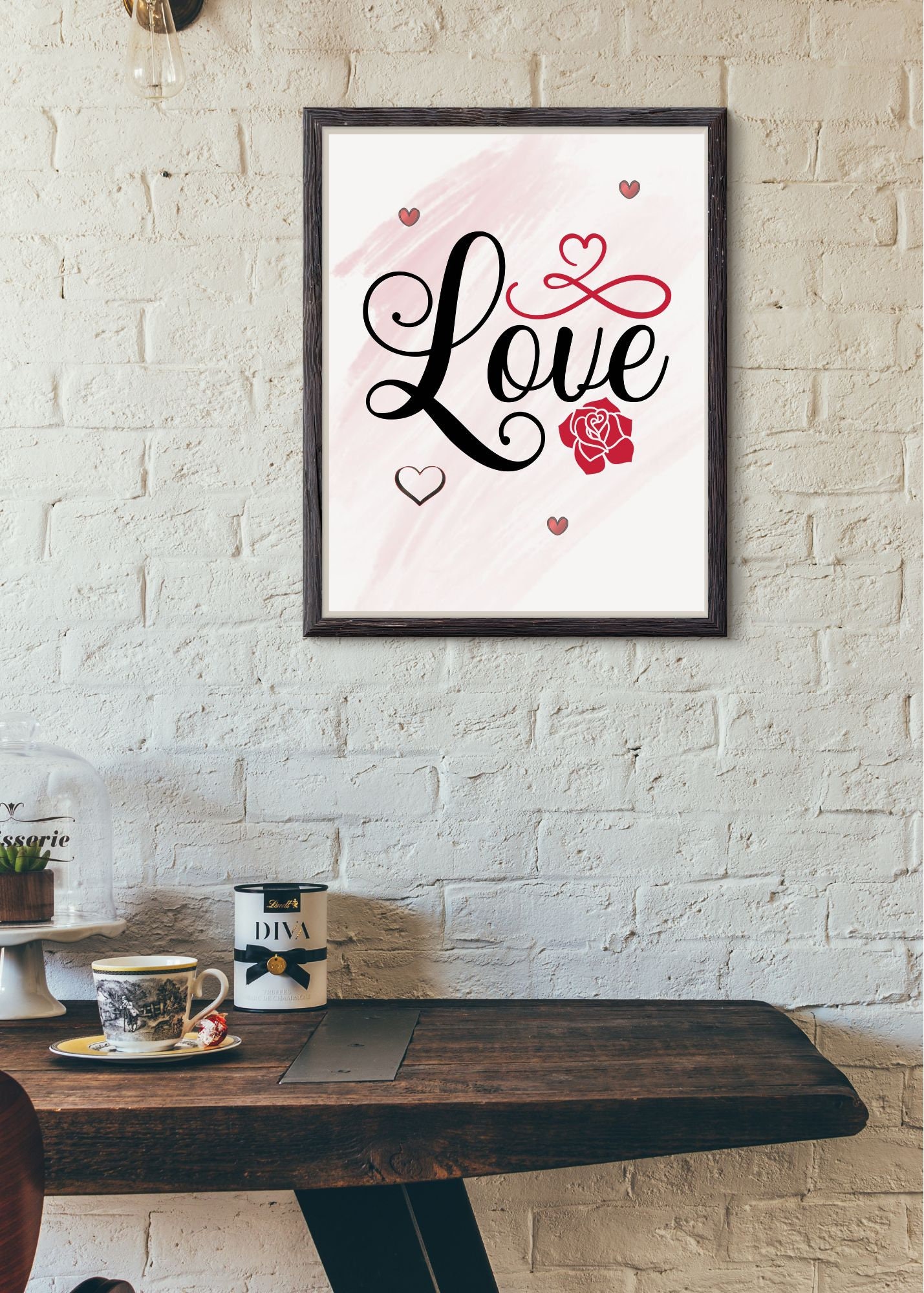 Love Wall Art, Printable Valentine's Day Artwork, Love Art Decor, Love ...