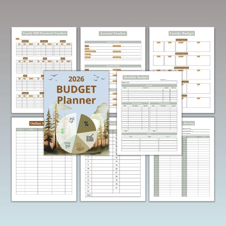 2026 Budget Planner. Printable Financial Organizer. Editable in Canva ...