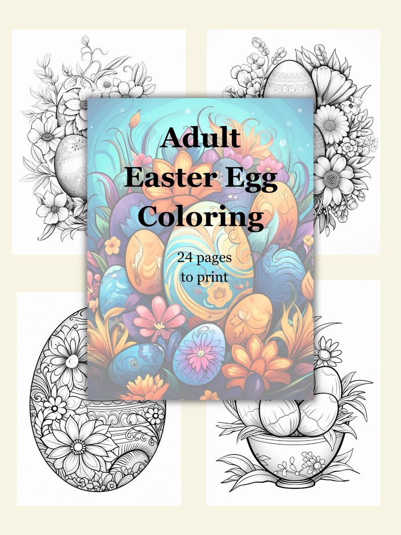 Easter Egg Coloring Printables for Adults. 24 Easter Egg Theme Coloring ...