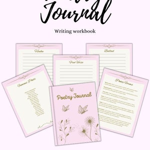 Poetry Journal, Writing Workbook, Poetry Writing Journal, Printable ...