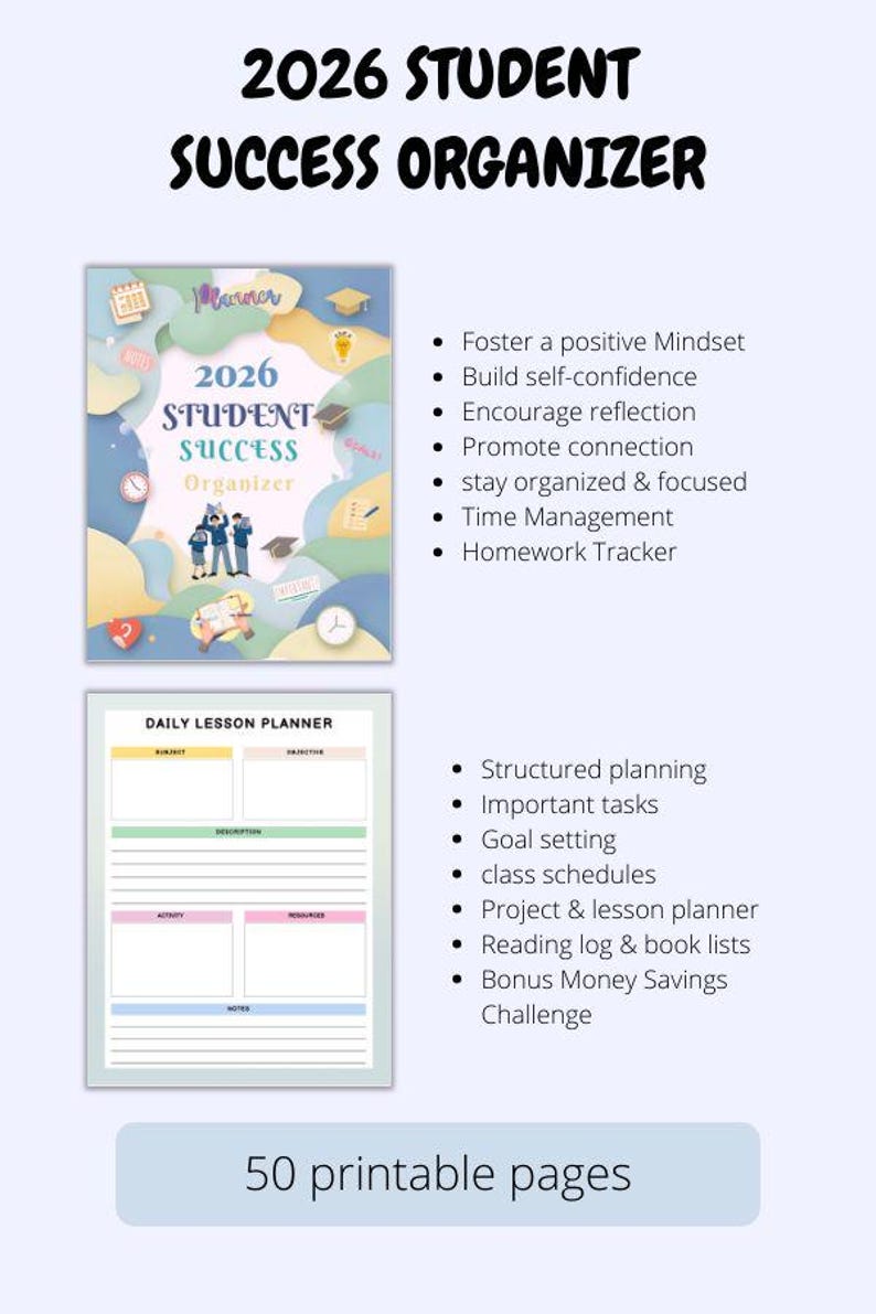 2026 Student Success Organizer, Planner. Structured Planning for a ...