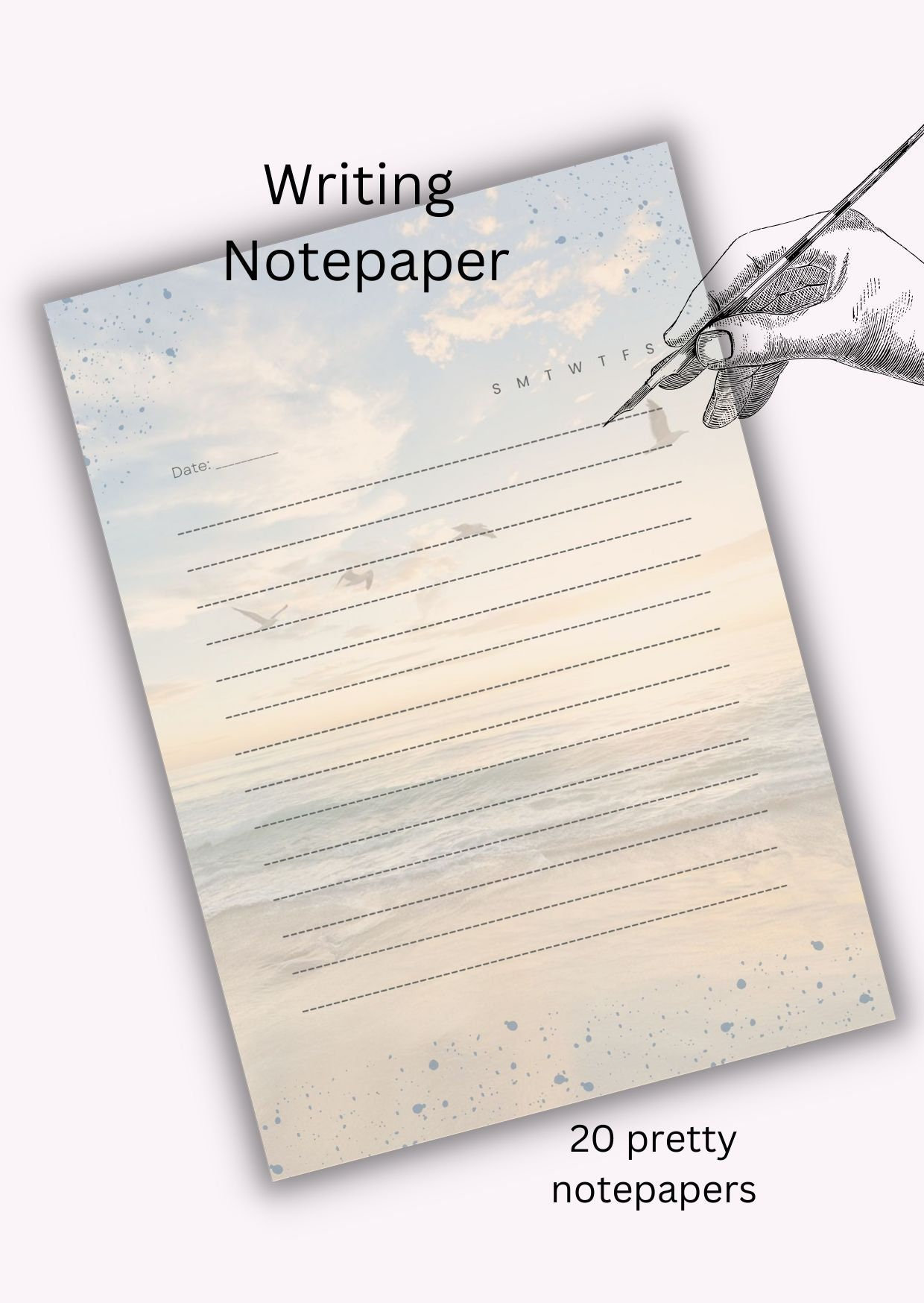 Pretty Printable Notepaper, Writing Paper, Set of 20 Variety Writing ...