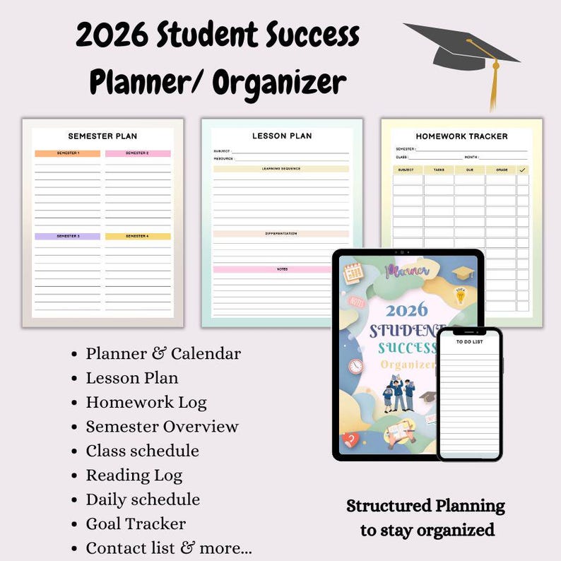 2026 Student Success Organizer, Planner. Structured Planning for a ...