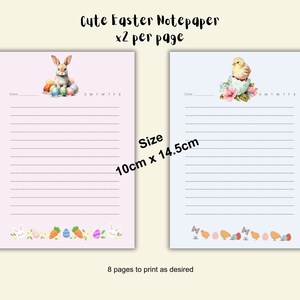 Easter Notepaper, Writing Paper, Stationary. X16 Cute Easter Notepapers ...