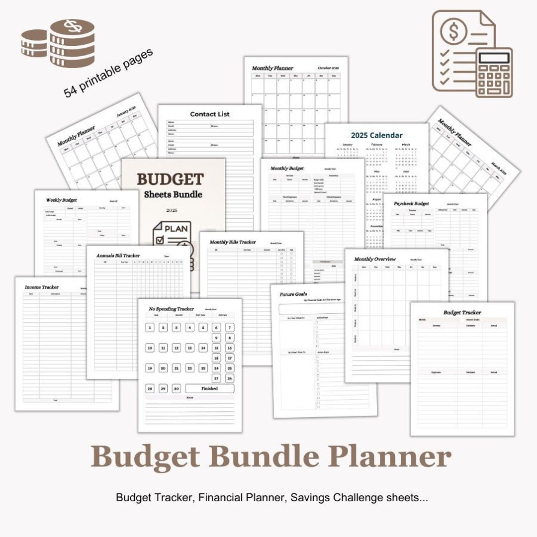 Mega Budget Bundle Planner, Budget Tracker, Savings Tracker, Monthly ...