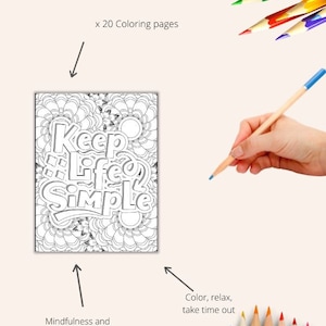 Inspirational Quotes Coloring Pages, Mindfulness Coloring, Inspiring ...