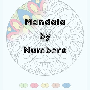 Mandala by Numbers Coloring Pages: Mindful Mandala (PDF Pattern) - Etsy