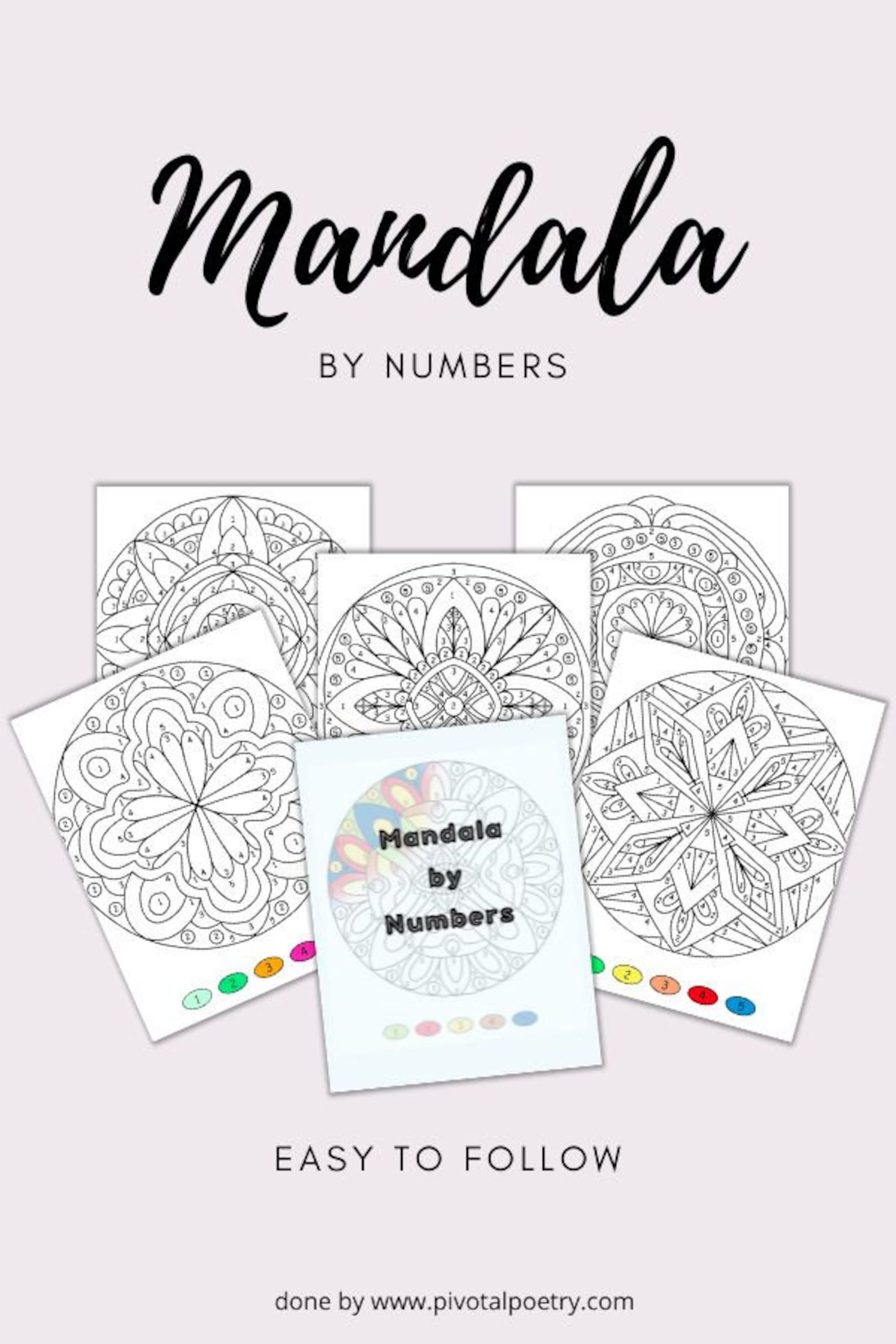 Mandala by Numbers Printable Mandalas Like Paint by Numbers - Etsy