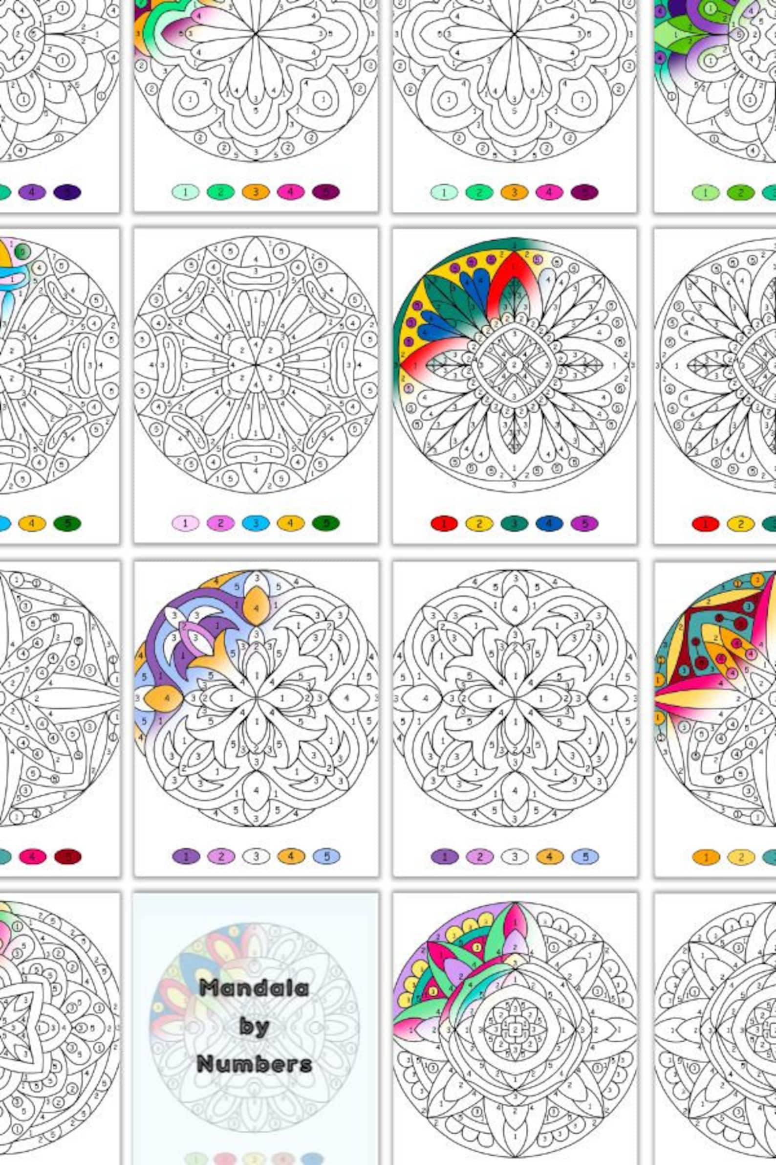 Mandala by Numbers Printable Mandalas Like Paint by Numbers - Etsy