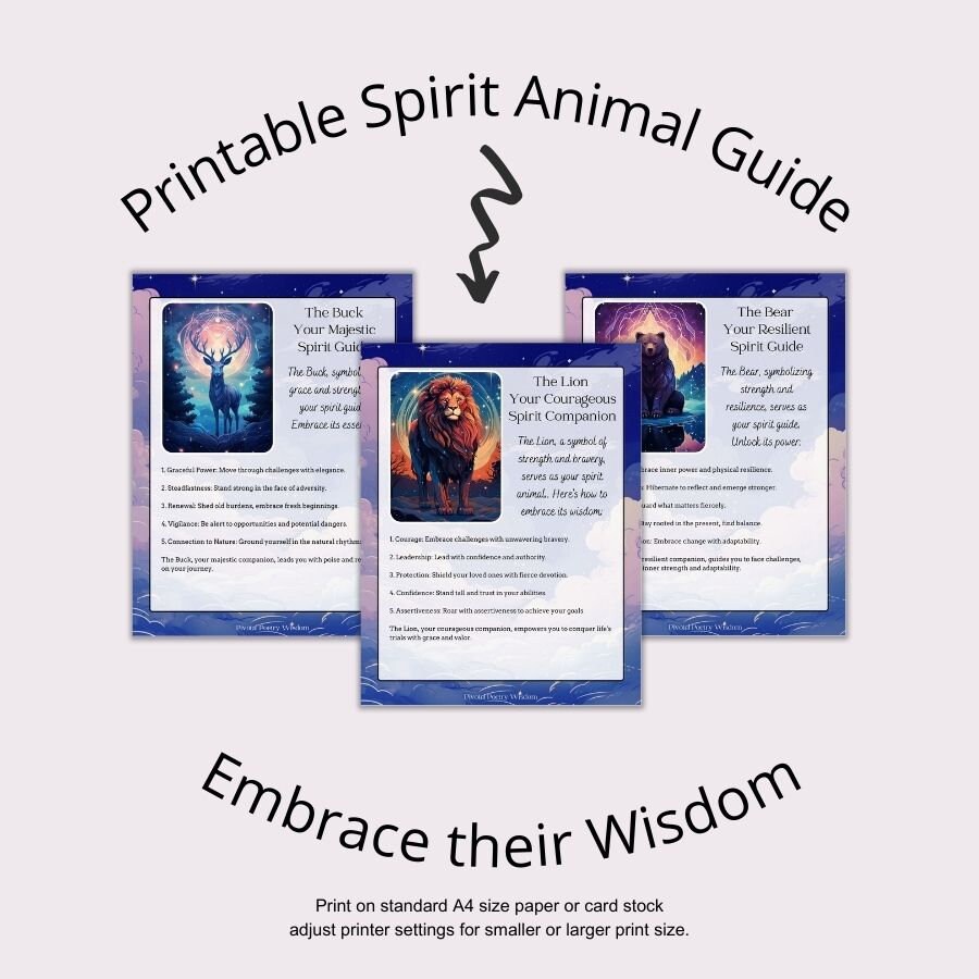 Spirit Animal Guide Deck: 32 Printable Oracle Cards (PDF) - Etsy Australia